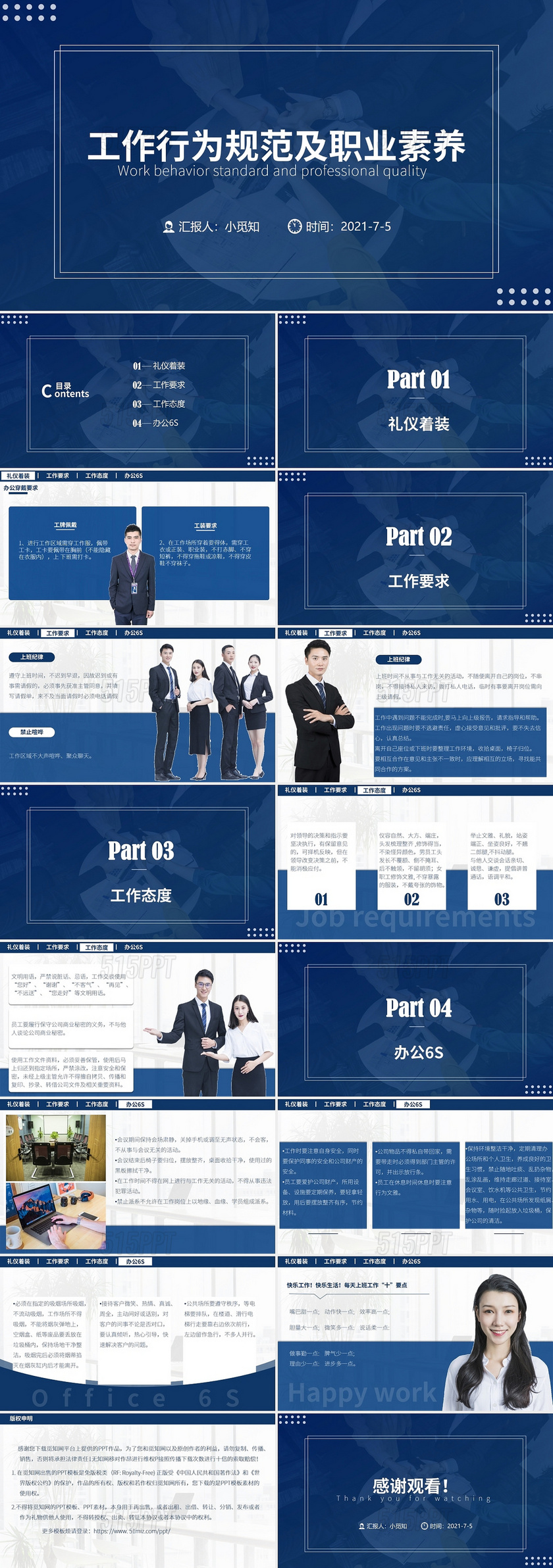 工作行为规范及职业素养PPT 515PPT