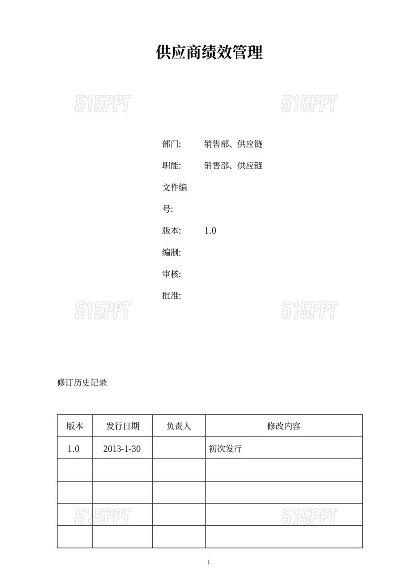 供应商绩效管理办法 515PPT