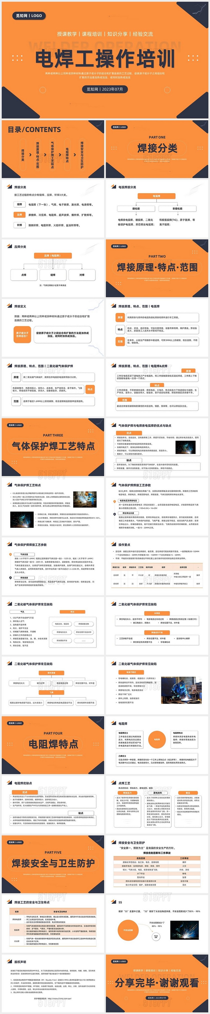 商务简约黑色橙色电焊工操作培训PPT课件 515PPT